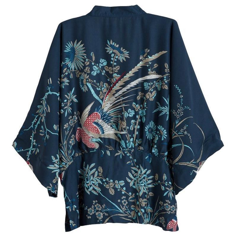 Harajuku Phoenix Flower Print Kimono | Spirit of Japan